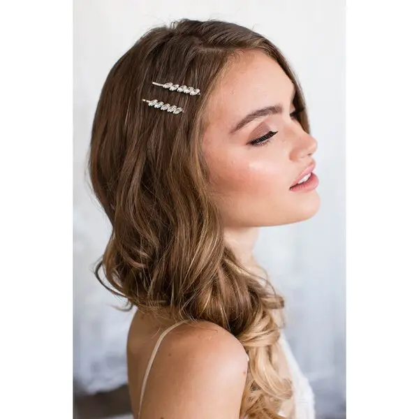 Brides & Hairpins Payton Crystal Hair Clips Set Of 2 - Silver