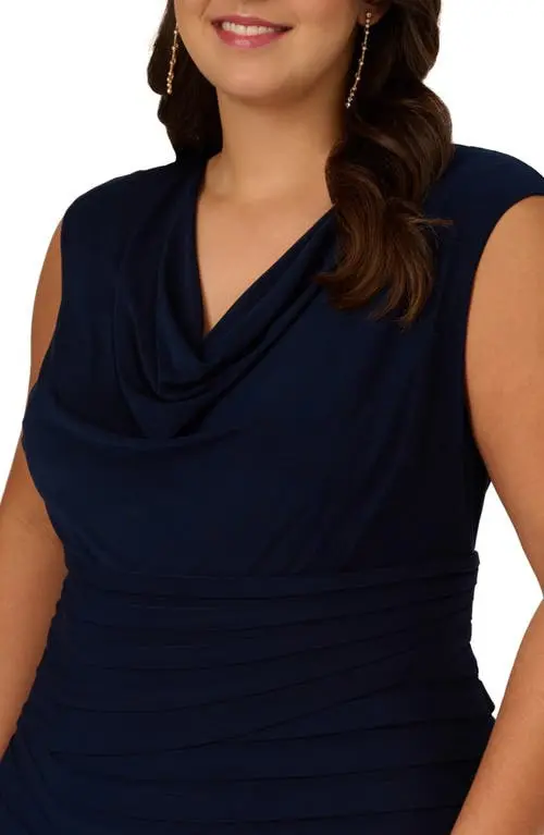 Adrianna Papell Cowl Neck Banded Dress