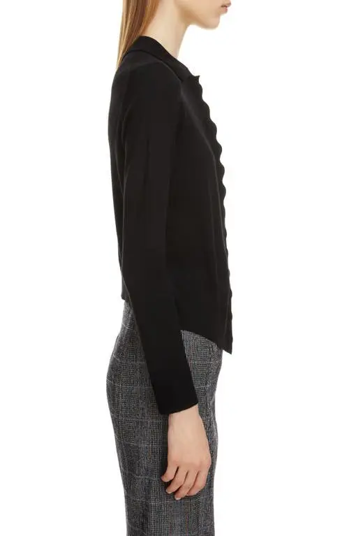 Chloé Wool Blend Cardigan With Scalloped Placket