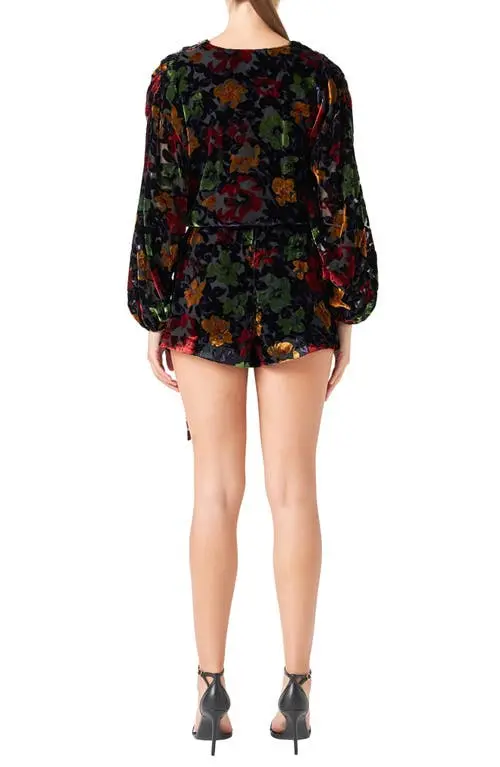 Endless Rose Burnout Velvet Floral Romper