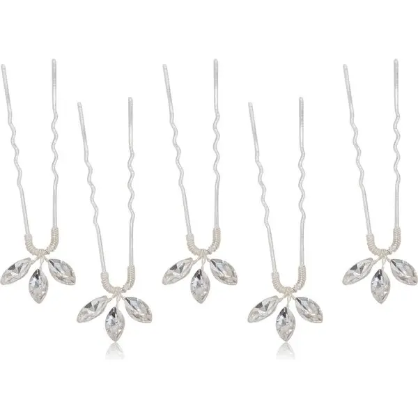Brides & Hairpins Arden Set Of 5 Hair Pins - Silver