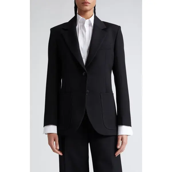 Victoria Beckham Patch Pocket Twill Blazer