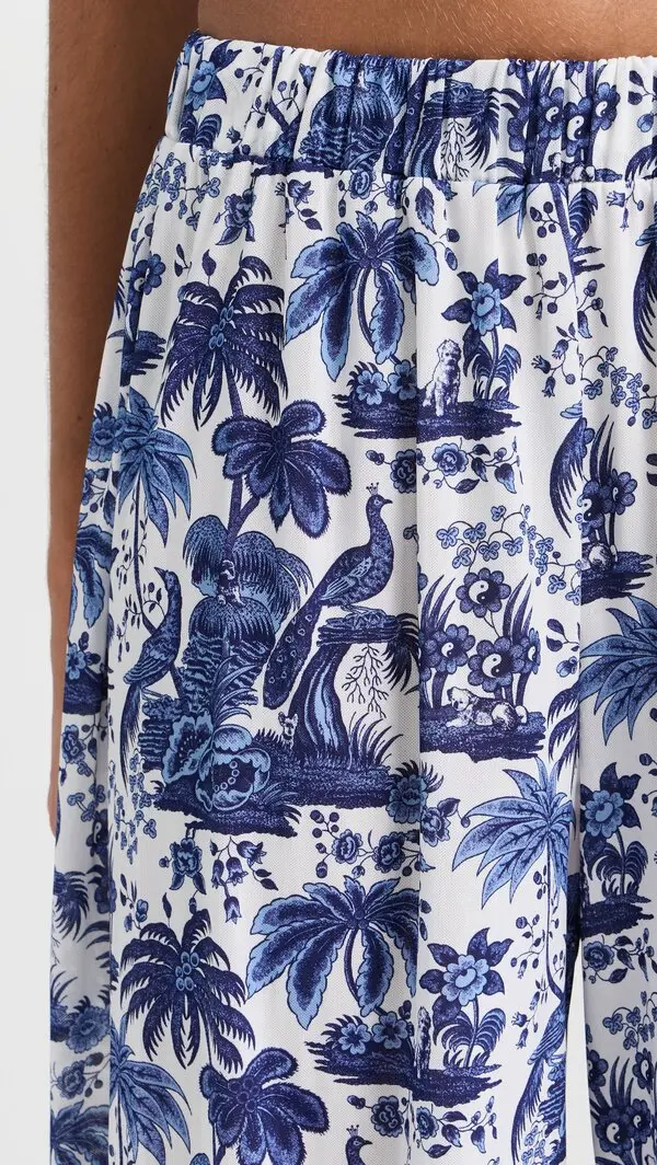 Staud Marza Printed Pants - Blue Toile
