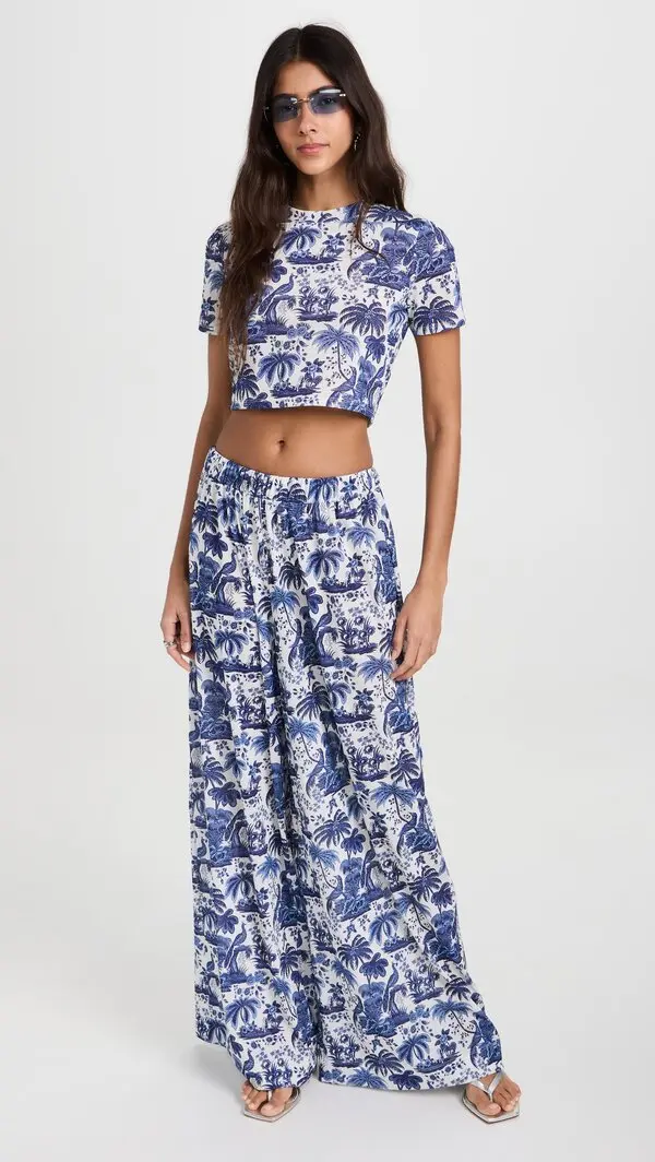 Staud Fernanda Toile Print Top