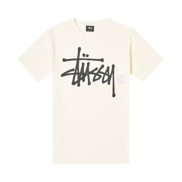 StÜssy Basic Logo Pigment Dyed Tee 'natural - Tan