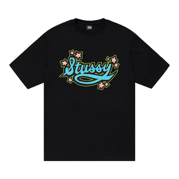 StüSsy Star Script Tee - Black | Editorialist