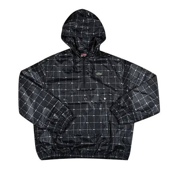 Supreme X Lacoste Reflective Grid Nylon Anorak - Black