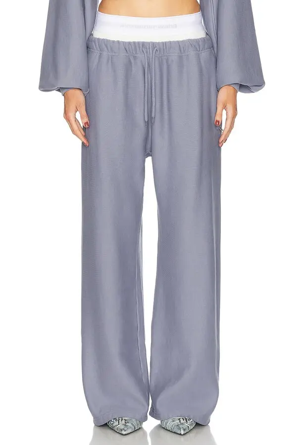 Alexander Wang Wide Leg Sweatpant - Washed Vintage Blue