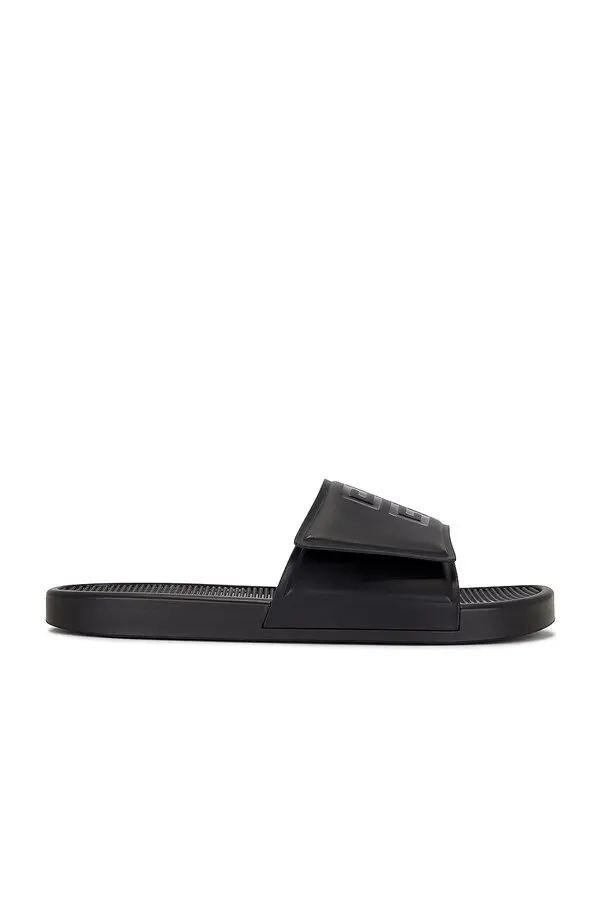Givenchy Slide Scratch Flat Sandal In Black White 50% Off
