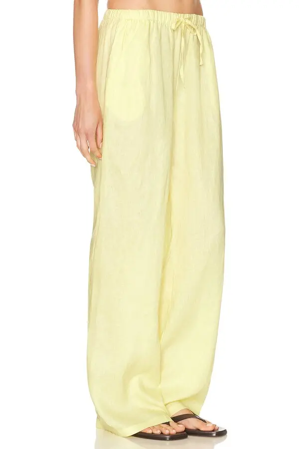AEXAE Linen Drawstring Trouser - Butter Yellow