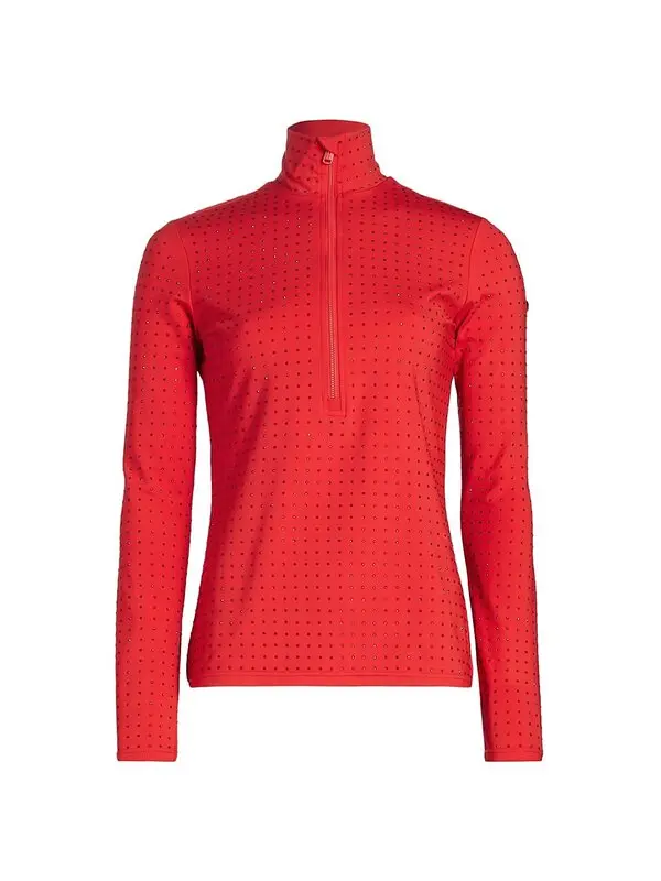 Goldbergh Spark Stretch Interlock Ski Pullover Top - Flame
