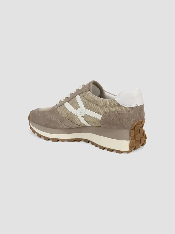 Veronica Beard Valentina Leather Oxford Sneakers - Cobblestone