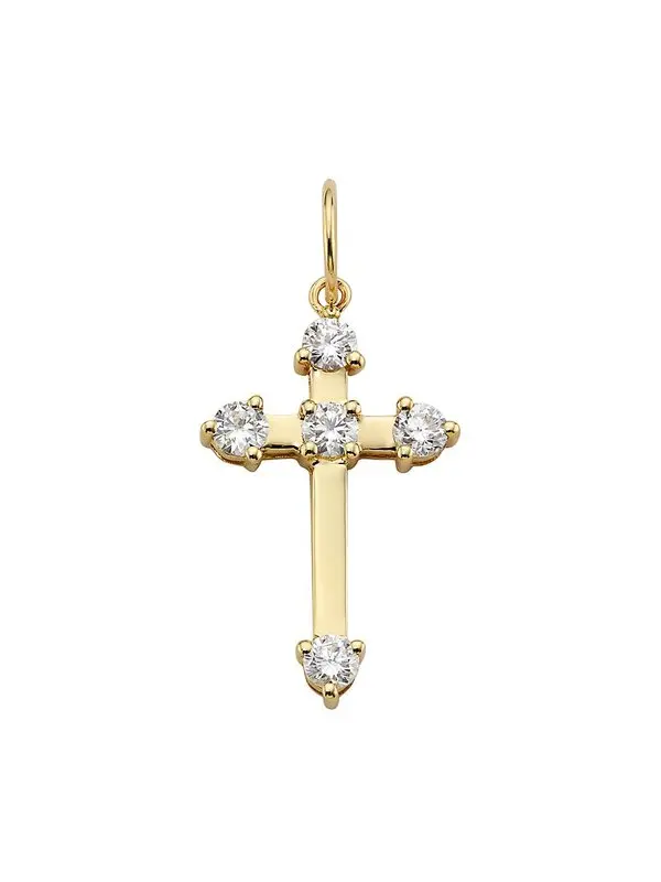 Saks Fifth Avenue Collection 14k & 0.89 Tcw Diamond Cross Pendant - Yellow Gold
