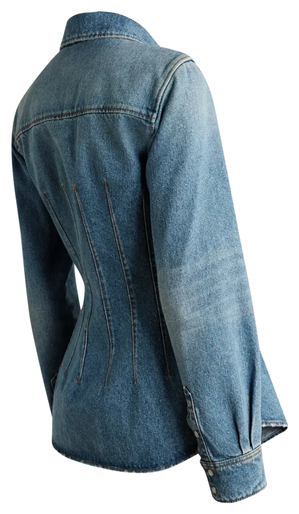 Chloé Net Sustain Distressed Recycled-denim Shirt
