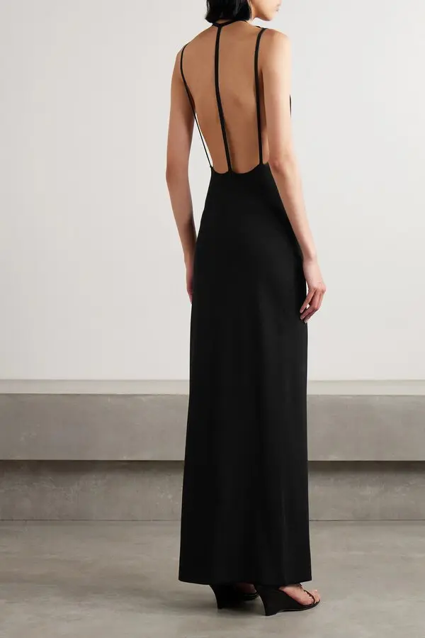 Khaite Teri Open-back Maxi Dress - Black