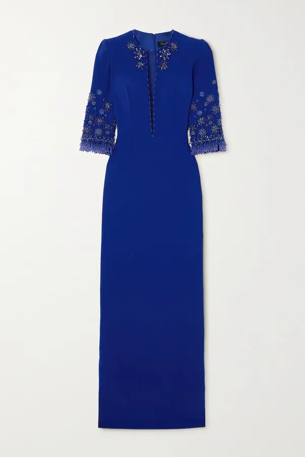 Jenny Packham Sandrine Embellished Cady Gown