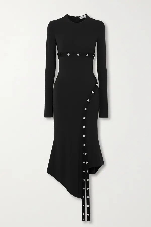 Attico Asymmetric Embellished Midi Dress