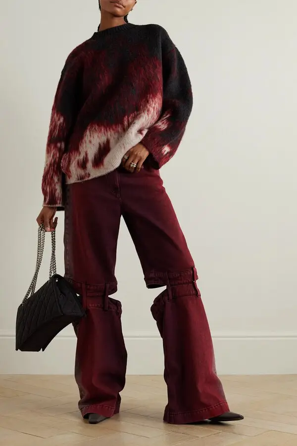 Attico Intarsia Wool-blend Sweater