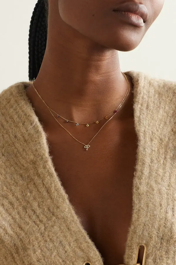 PERSEE Evil Eye Diamond Necklace