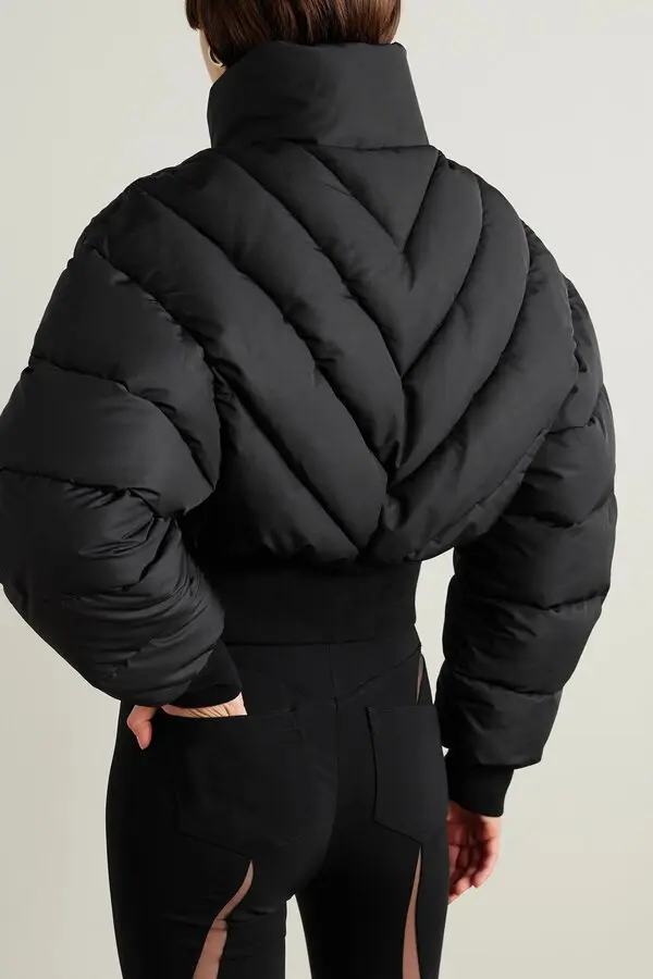 MUGLER Cropped Quilted Recycled-shell Jacket