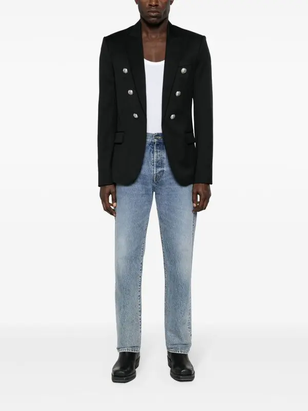 Balmain Button-embellished Wool Blazer - Black