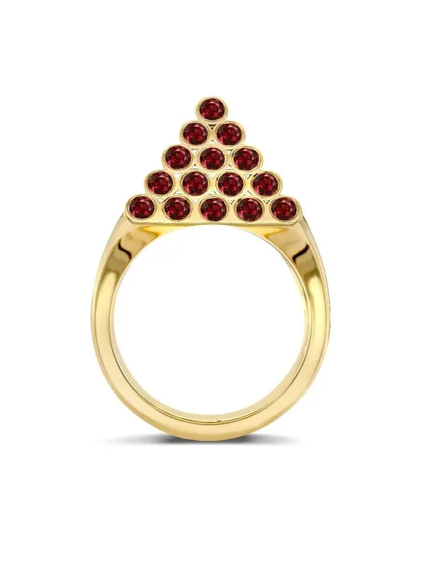 PRAGNELL 18kt Yellow Pyramid Ruby Ring
