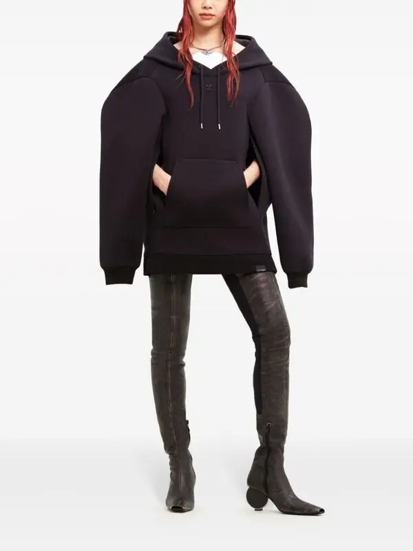 COURREGES Logo-embroidered Hooded Dress