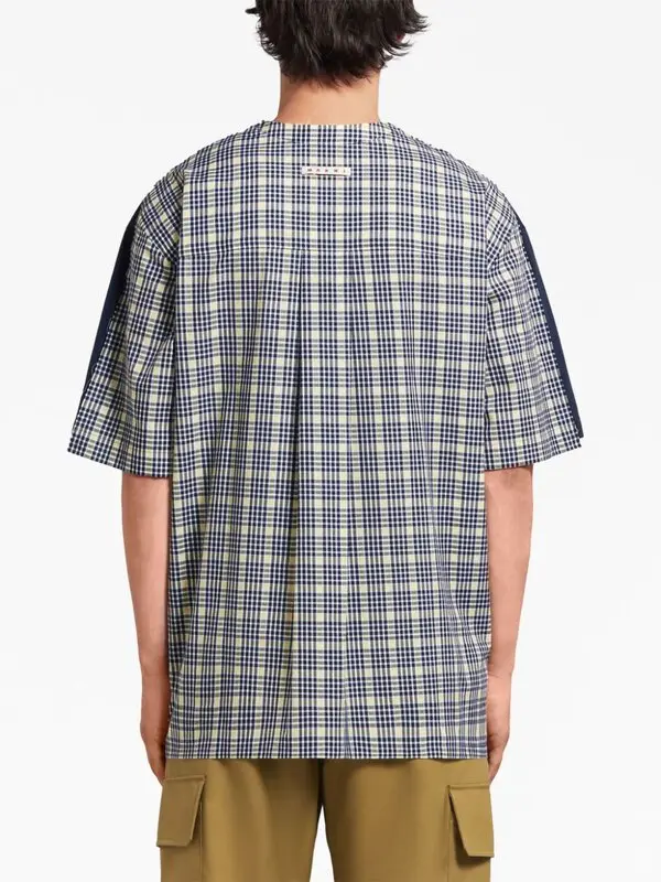 Marni Plaid-check Panel Cotton T-shirt