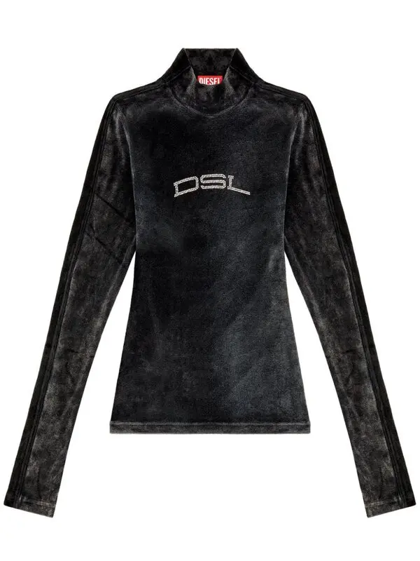 DIESEL® T-slim-n1 Logo-embellished Top - Black