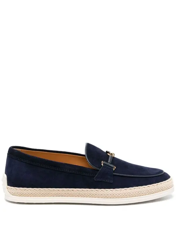 TOD'S Suede Espadrille Loafers - Blue