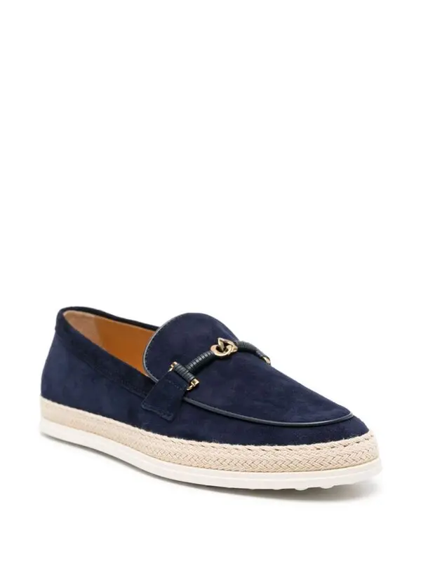 TOD'S Suede Espadrille Loafers - Blue