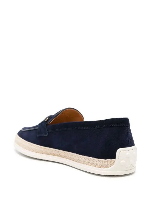 TOD'S Suede Espadrille Loafers - Blue