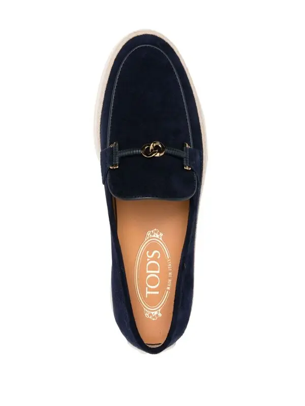 TOD'S Suede Espadrille Loafers - Blue