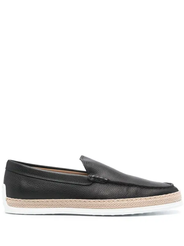 TOD'S Panelled Leather Loafers - Black