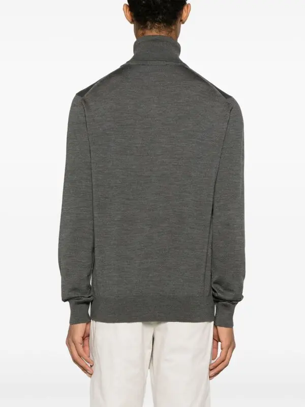 Dolce & Gabbana Logo-appliqué Wool Jumper - Grey