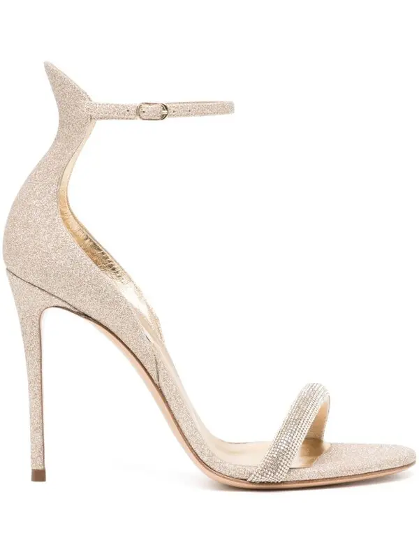 Casadei 120mm Blade Cappa Sandals - Gold