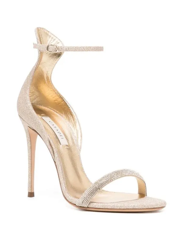 Casadei 120mm Blade Cappa Sandals - Gold