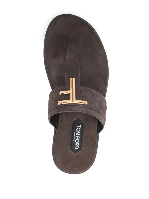 TOM FORD Brighton Suede Sandals - Brown