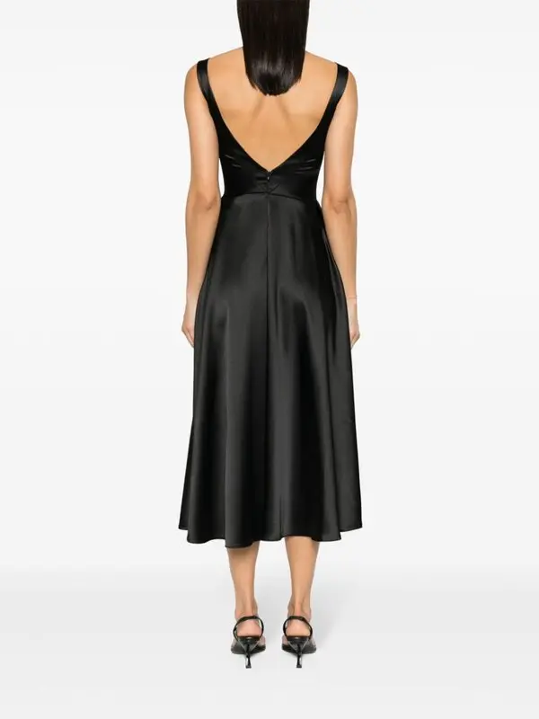 ATU BODY COUTURE Satin-finish Sleeveless Dress - Black