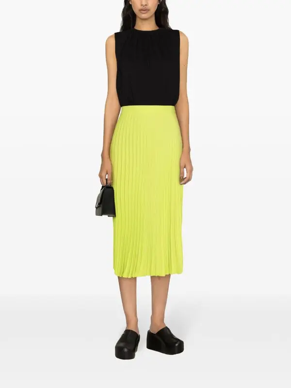 MAISON MARGIELA Pleated Crepe Midi Skirt - Green