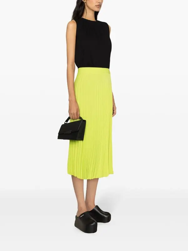 MAISON MARGIELA Pleated Crepe Midi Skirt - Green