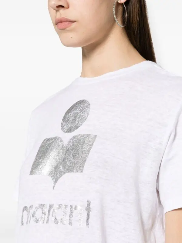 MARANT ETOILE Zewel Linen T-shirt - White