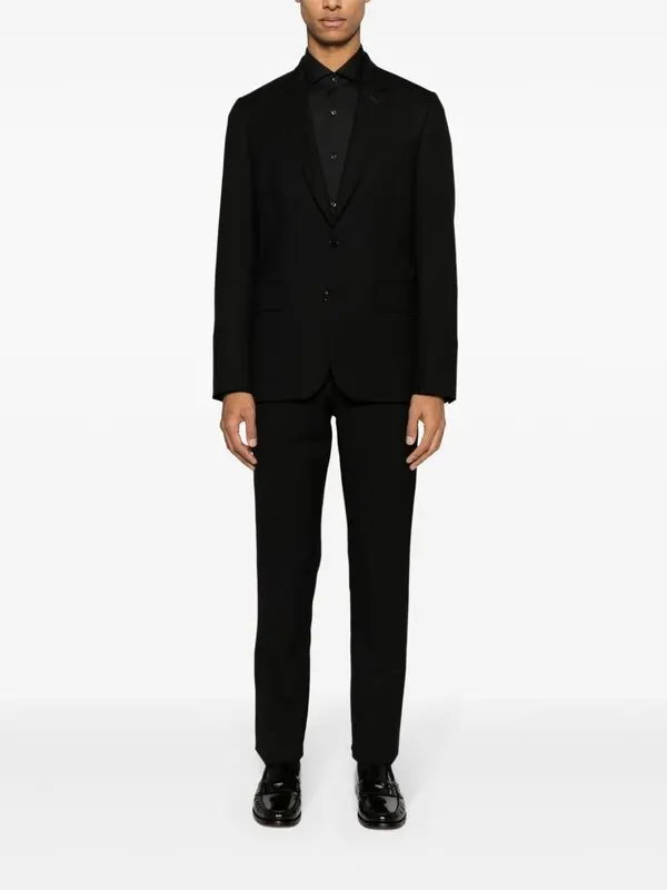 BARBA NAPOLI Spread-collar Button-down Shirt - Black