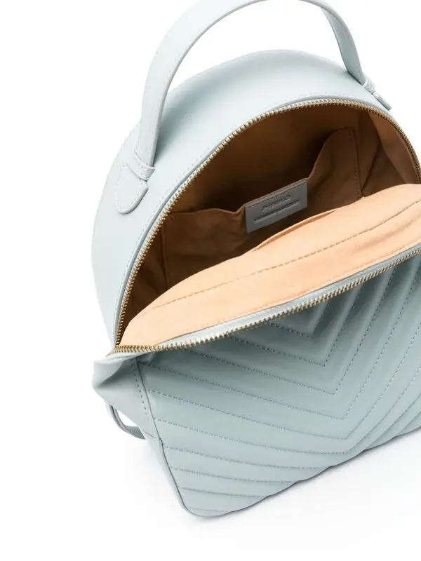 Pinko Love Quilted Leather Backpack - Grey