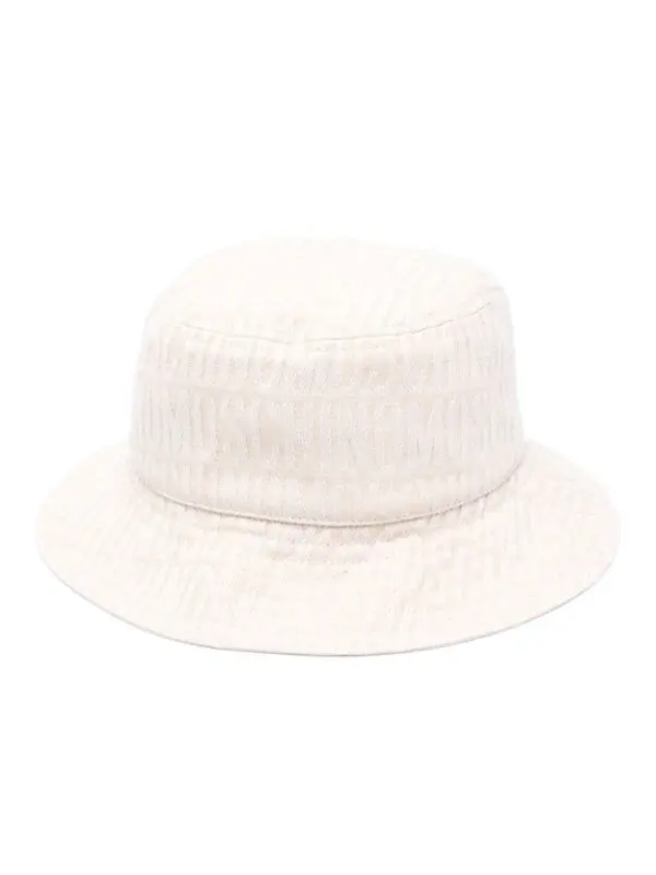 Moschino Embroidered Logo Bucket Hat - Neutrals