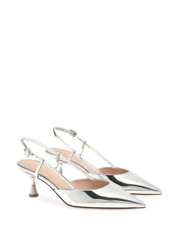 GIANVITO ROSSI Ascent 55mm Leather Pumps - Silver