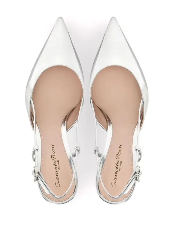 GIANVITO ROSSI Ascent 55mm Leather Pumps - Silver
