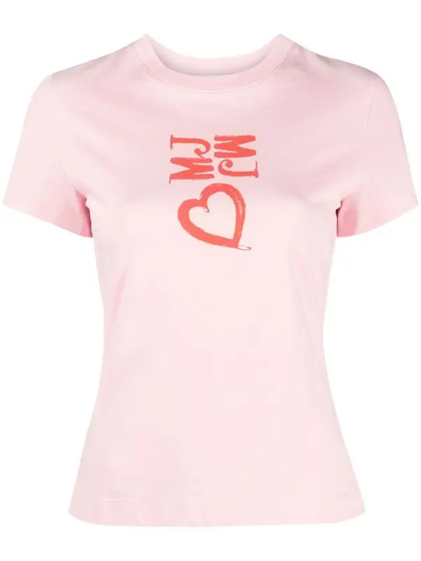 Moschino Heart-print Cotton T-shirt - Pink