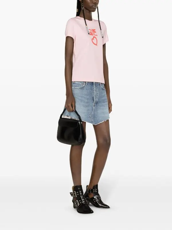 Moschino Heart-print Cotton T-shirt - Pink