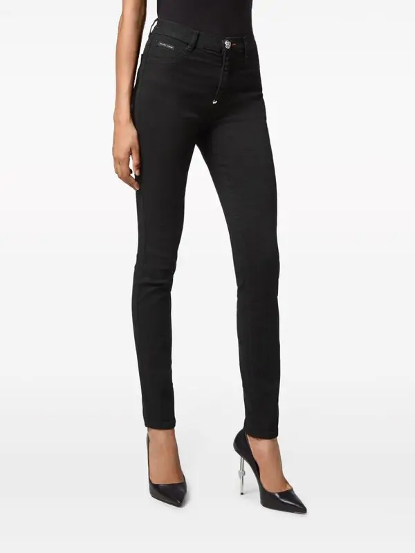 Philipp Plein High-waisted Super-skinny Jeans - Black
